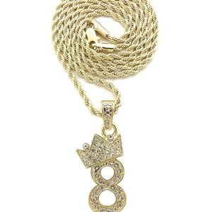 Accessories | Iced Out Number Crown Pendant 9 24 Rope Chain | Poshmark